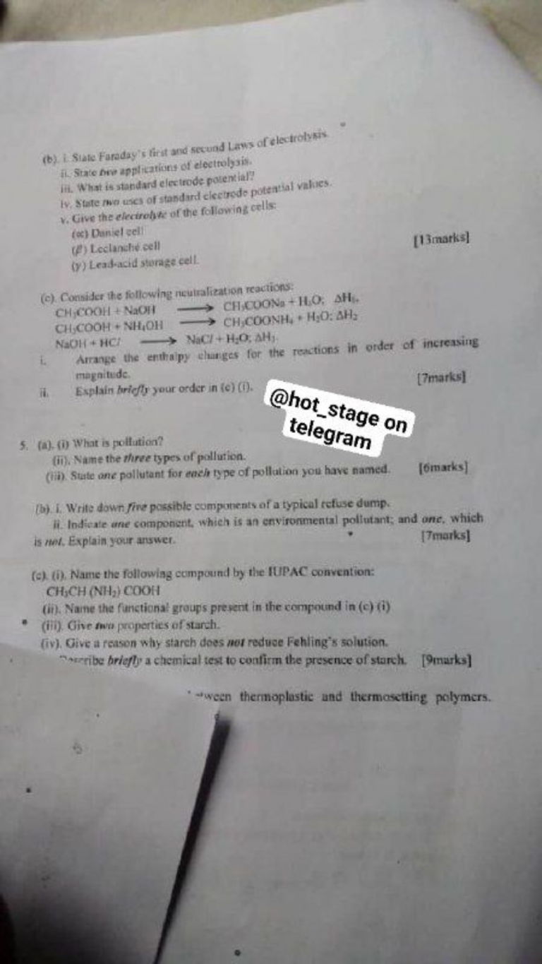 WAEC CHEMISTRY CONFIRMED QUESTIONS 2020 – My Scholarship Baze